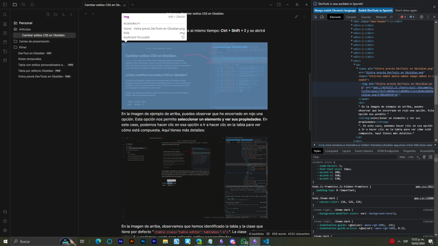 Cambiar estilos CSS en Obsidian. - Angel Sánchez